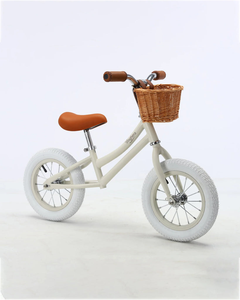 Baghera 12" Ivory White Balance Bike with Helmet – Tikes Bikes